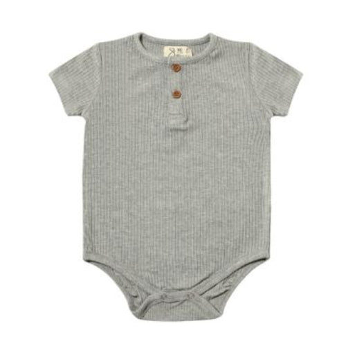 Jibe Rib Henley Onesie - Grey – from Kicks to Kids